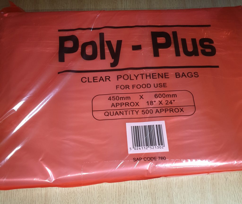 Poly Bags Clear LDPE XG 20 x 30 x 100g – 500 per pack